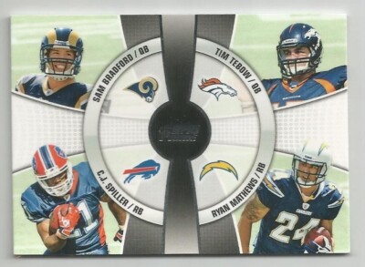 2010 Topps Prime 4th Quarter Sam Bradford Rookie Tim Tebow Spiller ...