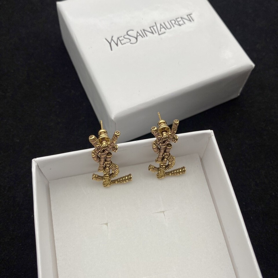YSL earrings letters retro fashion ear jewelry with gift box gift/ | eBay