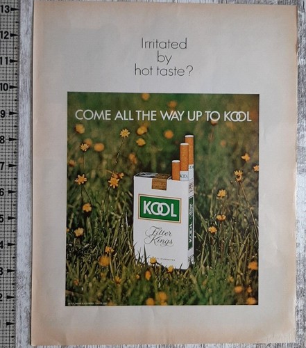 1970 Kool Vintage Print Ad Cigarettes Menthol Filter Kings Pack Field ...