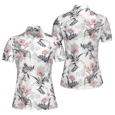Colorful Floral Pattern Shirt Short Sleeve Women Polo Shirt_1637 | eBay
