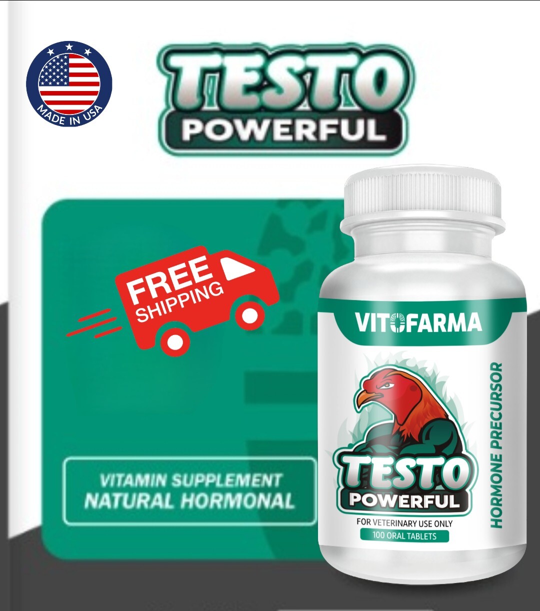 VITAMINA PARA GALLOS TESTO POWERFUL 100 TABLETS - VITAMINS FOR ROOSTER ...