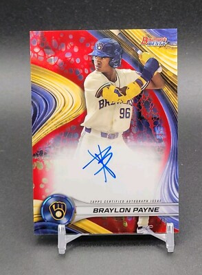 2024 Bowman's Best Braylon Payne Auto #d 1/5 Red Lava Refractor 1st Rd ...