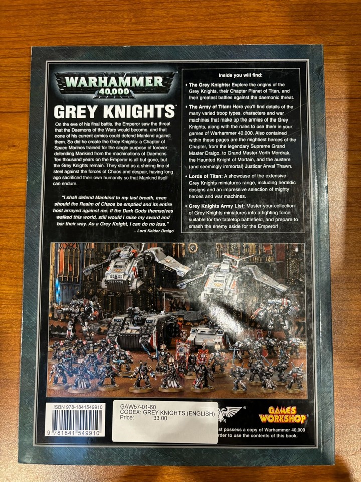 Codex Grey Knights 5th Edition Warhammer 40,000 | eBay