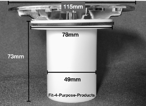 Replacement 115mm Chrome Cap/cover for High Flow, Shower waste/drain ...