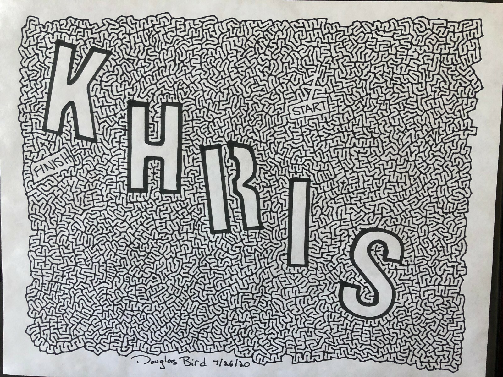 Copy of Maze With Name In It KHRIS 8-1/2"x11" Loose Sheet More Names ...