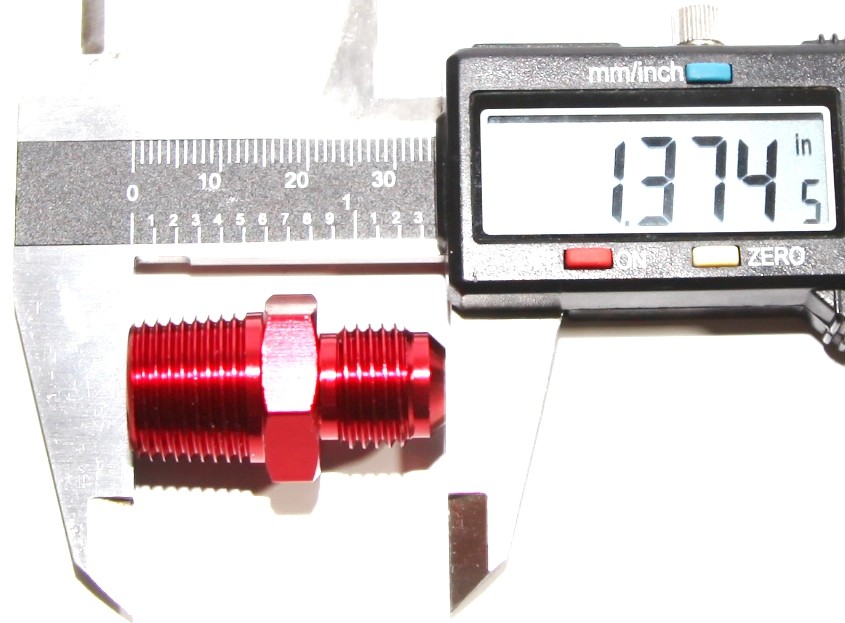 6AN AN-6 TO 3/8" NPT Male Thread Aluminum Anodized Fitting Adapter RED ...