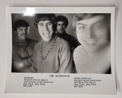 VINTAGE B&W 8X10 PRESS PHOTO THE HAPPENINGS BOB MIRANDA DAVID LIBERT ...