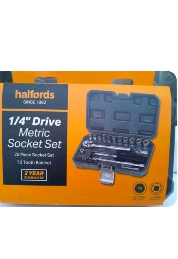 Halfords 1/4" Drive 25 Piece Metric Socket Set | eBay UK