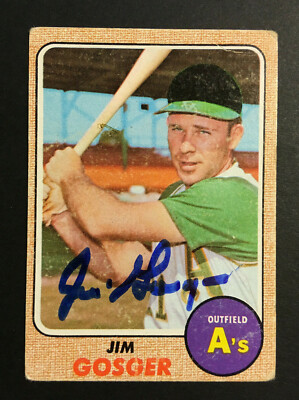 Jim Gosger A's Athletics signed 1968 Topps baseball card #343 Auto ...