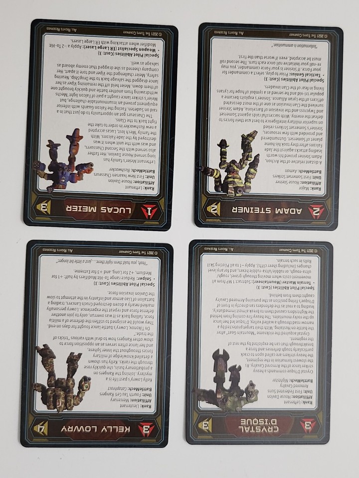 Battletech Inner Sphere Heavy Battle Lance Set Of 4 Painted By Pizzazz ...