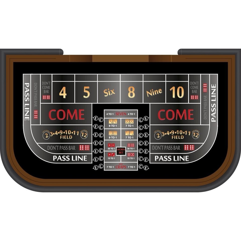Craps Table Layout Felt - single dealer 6 to 8 Foot Black | eBay