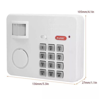 Wireless Motion Sensor Alarm With Secure Keypad PIR Shed Caravan Home ...