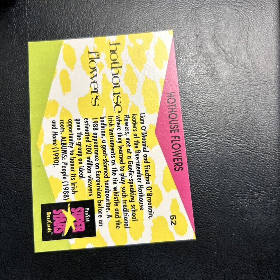 Jb30 Pro Set Super Stars 1991 Music Cards #52 HotHouse Flowers | eBay