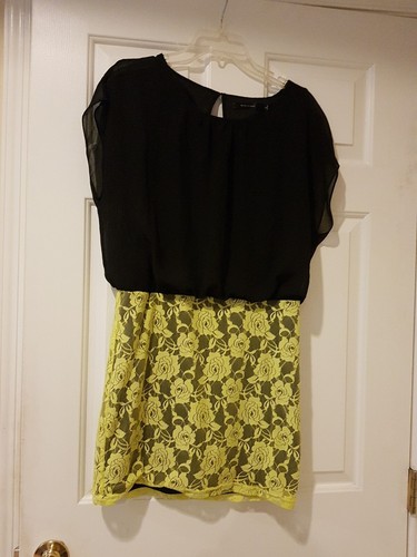 Eric + Lani Dress Juniors Sz L Black & Green Short Sleeve 2 Tone | eBay