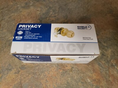 SHIELD SECURITY PRIVACY DOOR KNOB LOCKSET, POLISHED BRASS - NEW | eBay