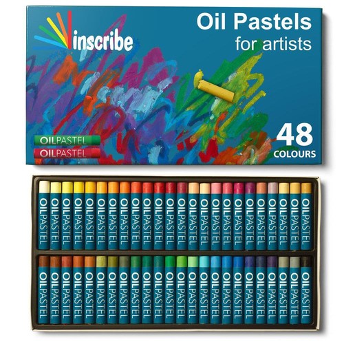Inscribe Artists Drawing Painting Oil Pastels Box Set of 48 Colours ...