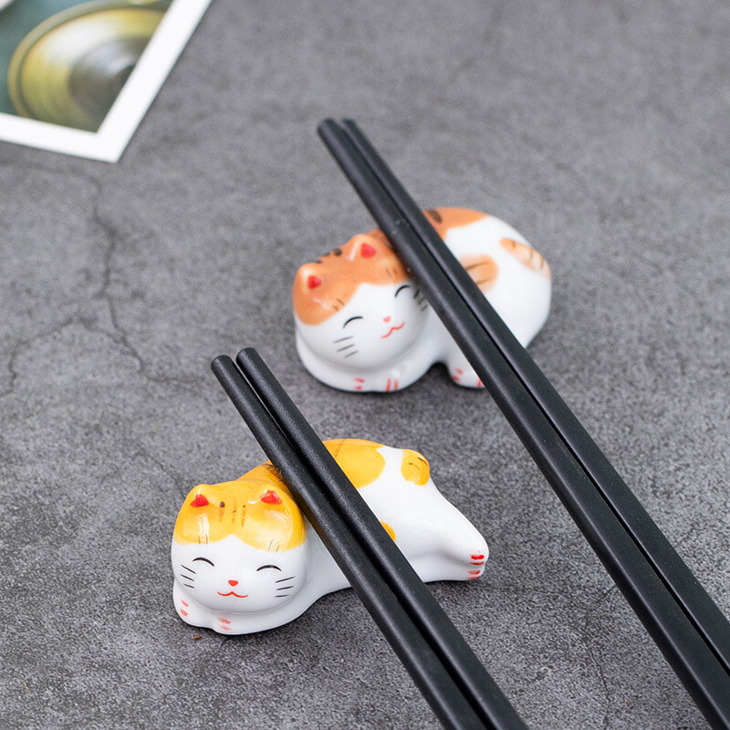 Lucky Cat Chopsticks Holder Japanese Ceramic Chopsticks Ceramic Home ...