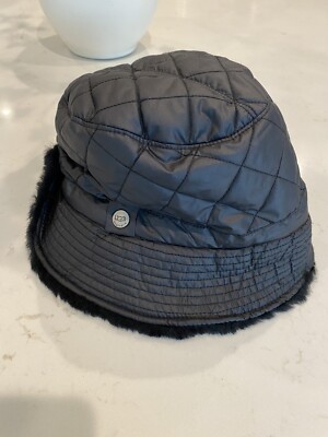 UGG BLACK QUILTED PUFFER BUCKET HAT WITH FAUX FUR SIZE SMALL ~ NWT ...