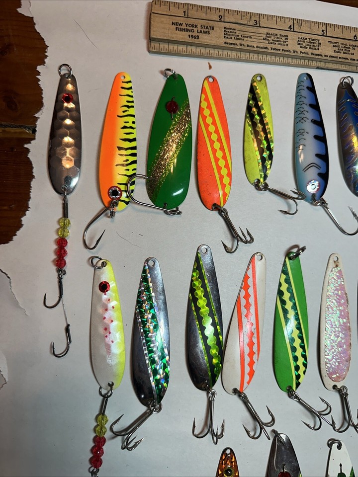 Lot Of Great Lakes Trout Salmon Flutter Trolling Spoons - Evil Eye ...