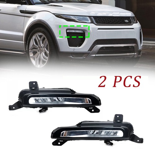 Pair Front Fog Light DRL Daytime Running Lights For Range Rover Evoque ...