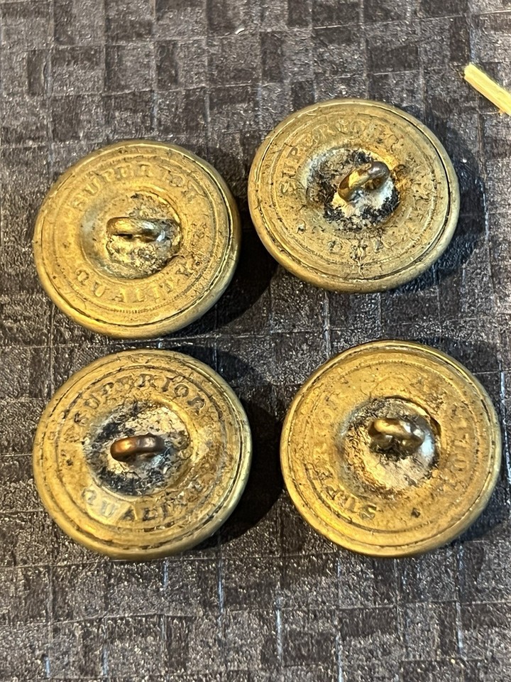 Set Of 4 Virginia Staff Officers Civil War Coat Buttons Confederacy 7/8 ...