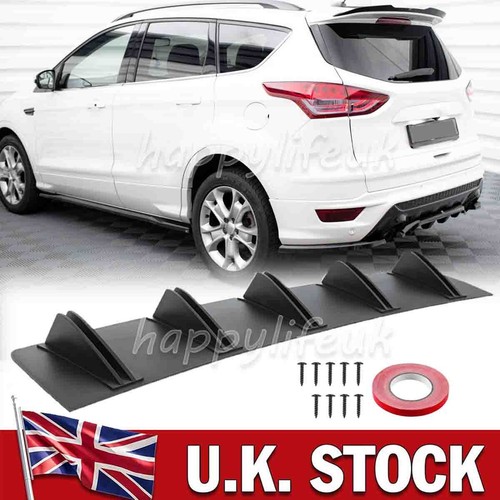 For Ford Kuga Black Rear Bumper Spoiler Diffuser Splitter 10-Fins Lower ...