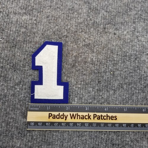Number One Chenille Letterman Varsity Patch Blue White P6. | eBay