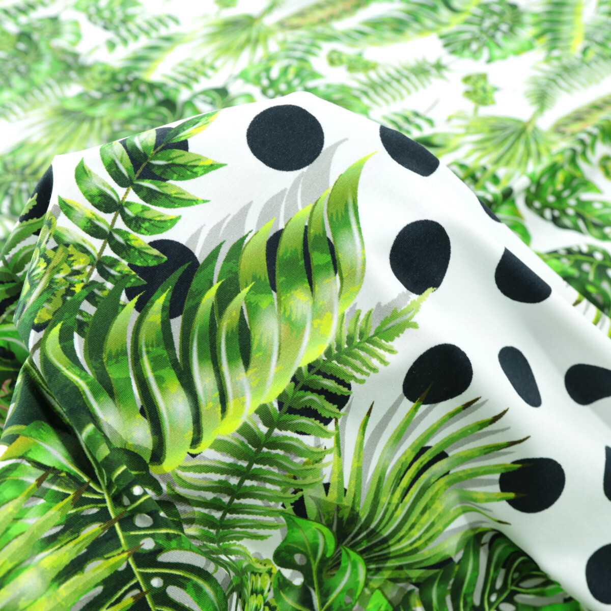 50cm Baumwolle Stoff sommerlich weicher Jersey Stoff Palmen Muster T ...