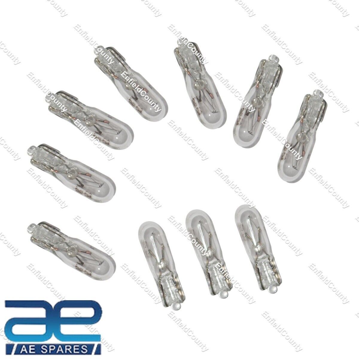 10 x CAPLESS WEDGE BULB INDICATOR DASH CAR AUTO LIGHT BULBS 12V 1.2W ...