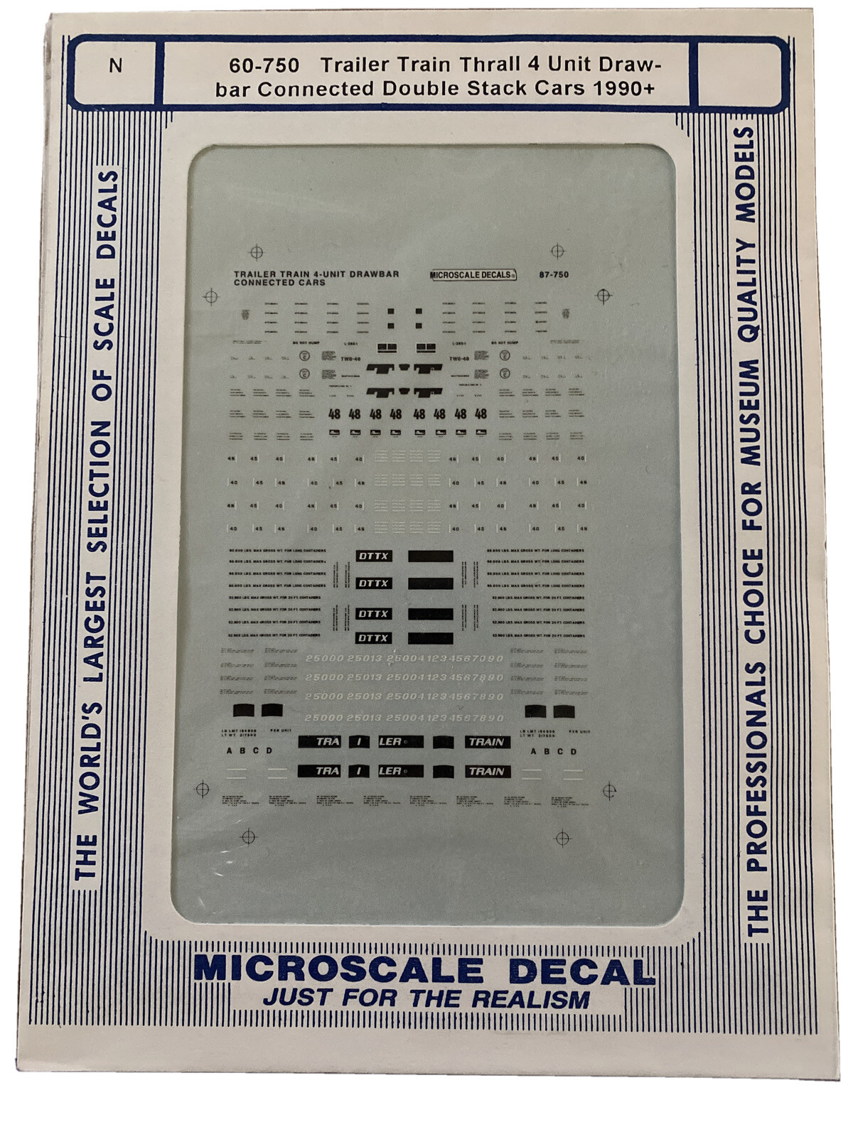 Microscale Decal N #60-750 4-Unit Double Stack Decal Set - Trailer ...