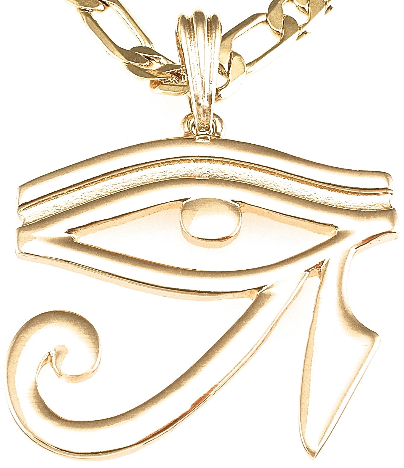 Eye Of Ra Necklace New Pendant 24 Inch Figaro Style Chain Egyptian Luck ...