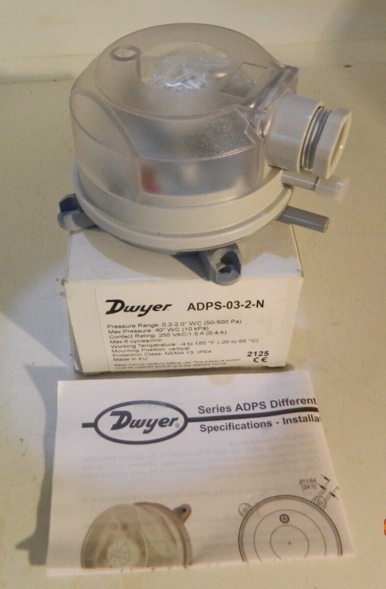 1- DWYER ADPS-03-2-N / ADPS032N / Pressure Switch / Differential / 0.2 ...