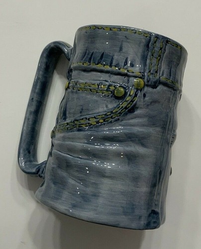 DESTINATION HOME BLUE JEANS DENIM STYLE COFFEE MUG COWBOY WESTERN | eBay