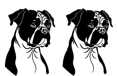 Two 6" Boxer Black Vinyl Graphic Decals Car Truck Window Laptop Tablet ...
