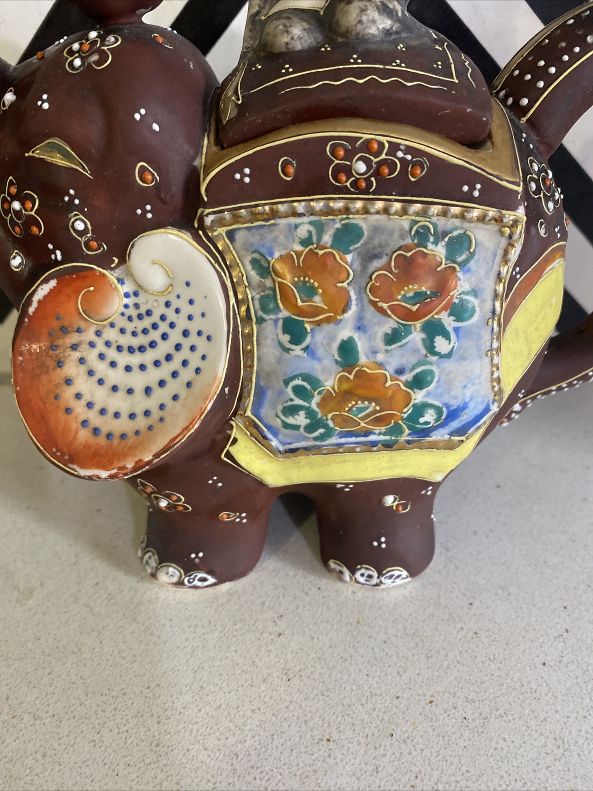 Unusual Japanese Satsuma Elephant & Rider Teapot | eBay