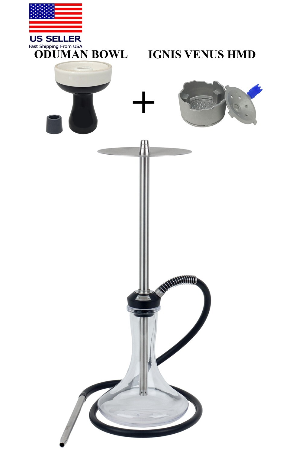 ODUMAN RS-STICK HOOKAH SHISHA SET + BOWL+IGNIS HEAT MANAGEMENT US ...