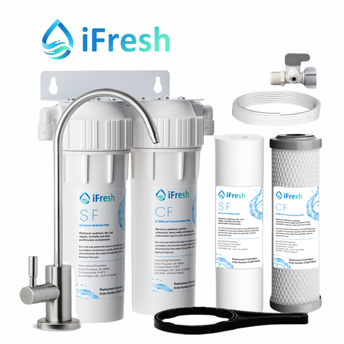 PLATINUM Twin Undersink Water Filter System Stainless Steel Tap ...