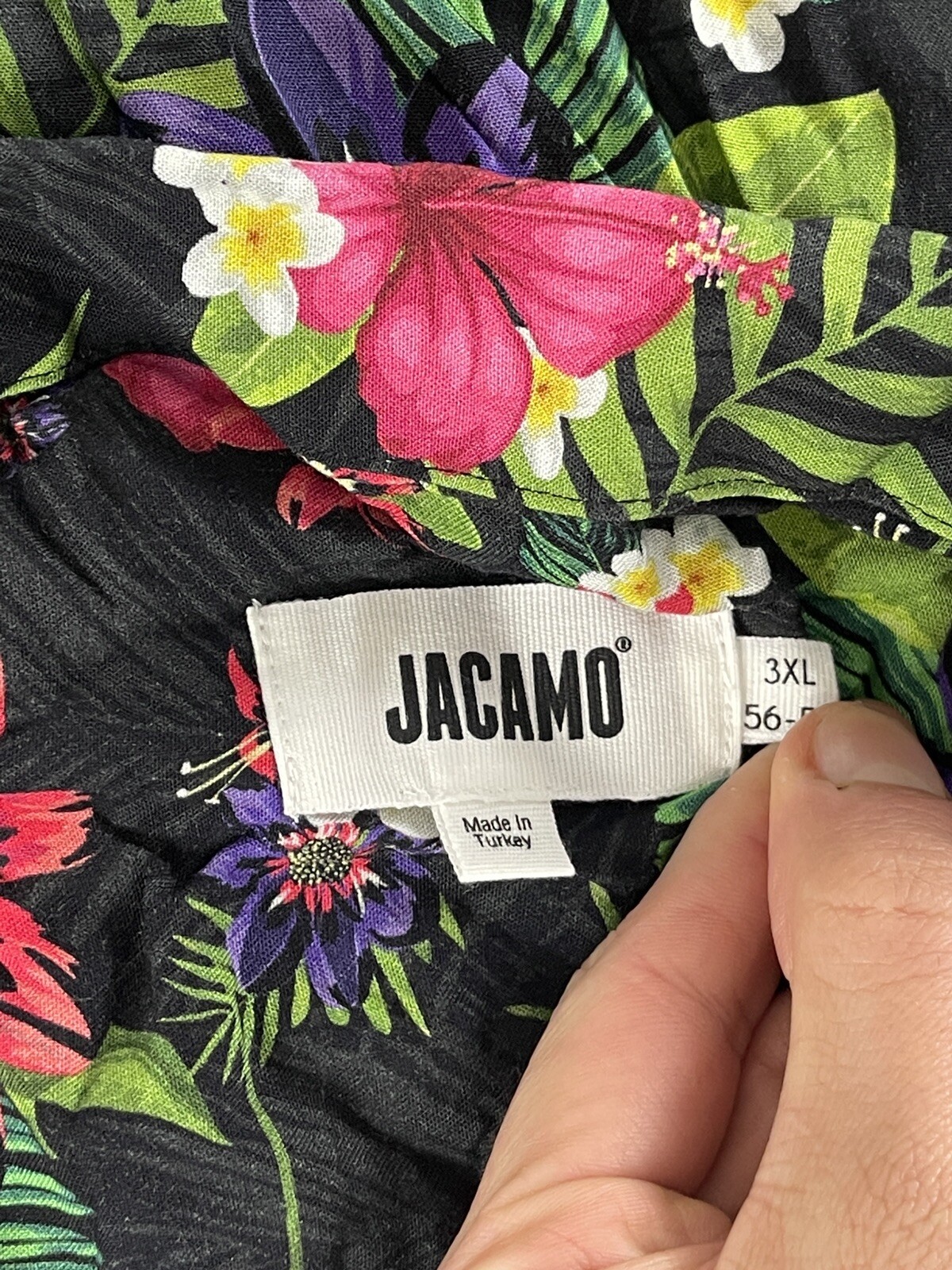 Jacamo Shirt Men’s 3XL Button Up Floral Viscose Hawaiian Short Sleeve ...