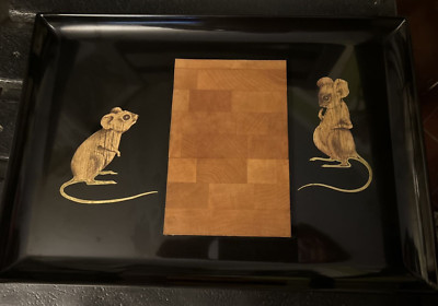 VTG Couroc of Monterey Tray Inlaid Mice Mouse Cheese Board VTG MCM ...