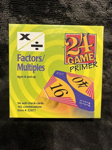 24 Primer Game Factors/Multiples; Ages 8 & Up; 96 Self Check Math Cards ...