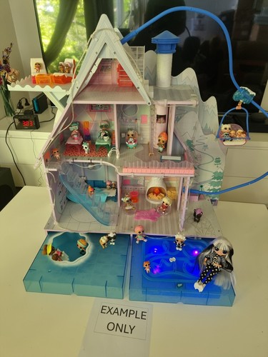 LOL Surprise Winter Snow Disco Chalet Deluxe Wooden Doll House *RARE ...