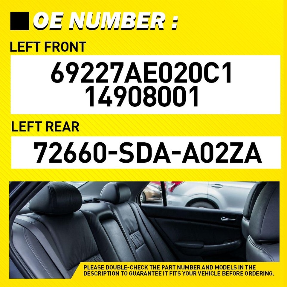 2x Inside Interior Door Handle Left Front+Rear For 2003 04-2007 Honda ...