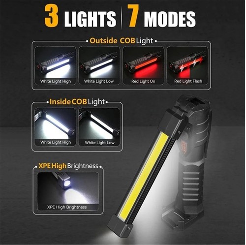 Professional Mechanic LED COB Work Light Rechargeable Multi Functional ...