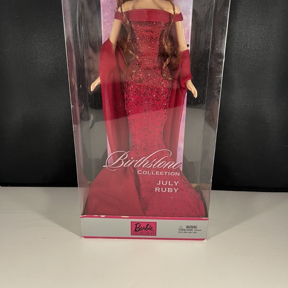 Vintage 2002 Mattel Birthstone Collection July Ruby Barbie Doll B3415 ...