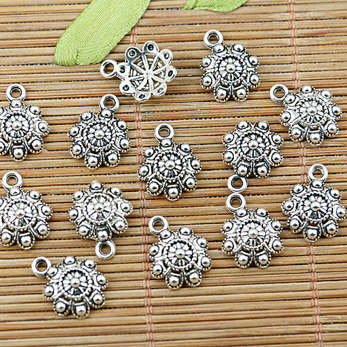 30pcs 12mm Tibetan silver flower cap charm pendants EF1343 | eBay