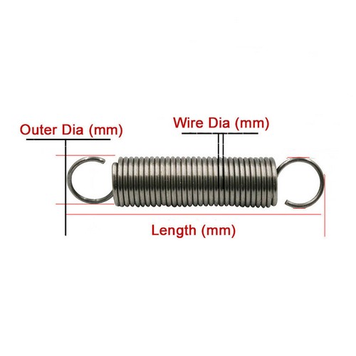 Wire Dia 0.6mm 0.7mm Expansion Tension Extension Spring Hook End Length ...