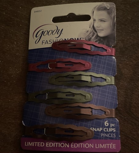 Goody Colored Snap Clips Hair Style In Place Clip Pack of 6 Count NEW ...