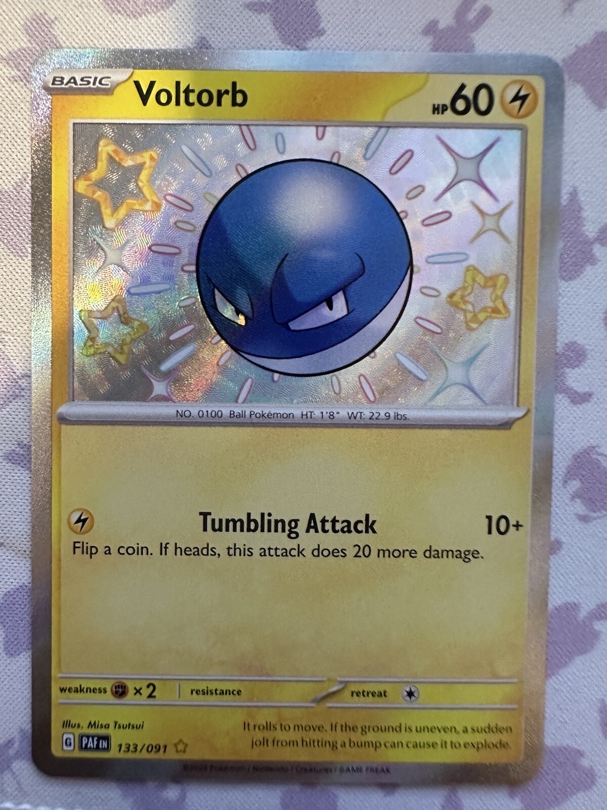 Pokémon TCG Voltorb Scarlet & Violet: Paldean Fates 133/091 Holo Shiny ...