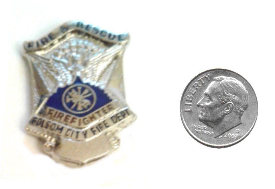 Fire Department Pins RARE Folsom City, CA Firefighter Badge PIN Vintage ...