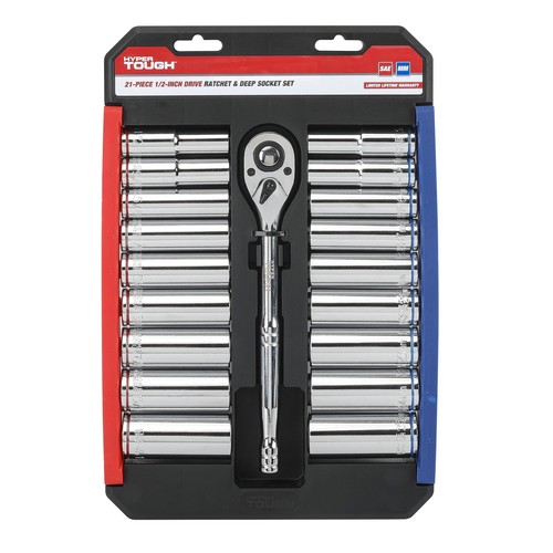 Hyper Tough 21-PIECE 1/2-INCH DRIVE RATCHET AND DEEP SOCKET SET | eBay